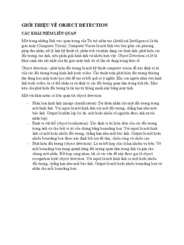 About OBJECT DETECTION | PDF