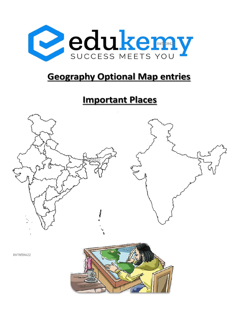 Geography Optional Map Entries Important Places | PDF