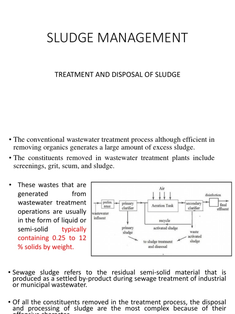 Sludge Management: Treatment and Disposal of Sludge | PDF | Sewage ...