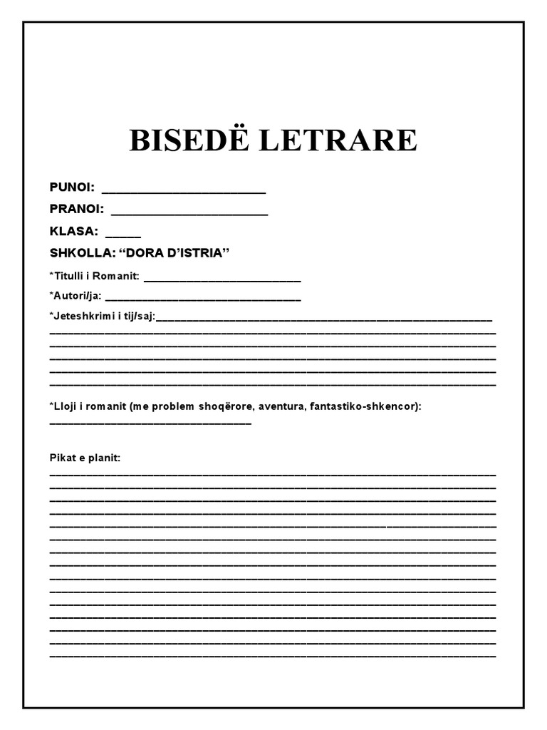 Bisedë Letrare | PDF