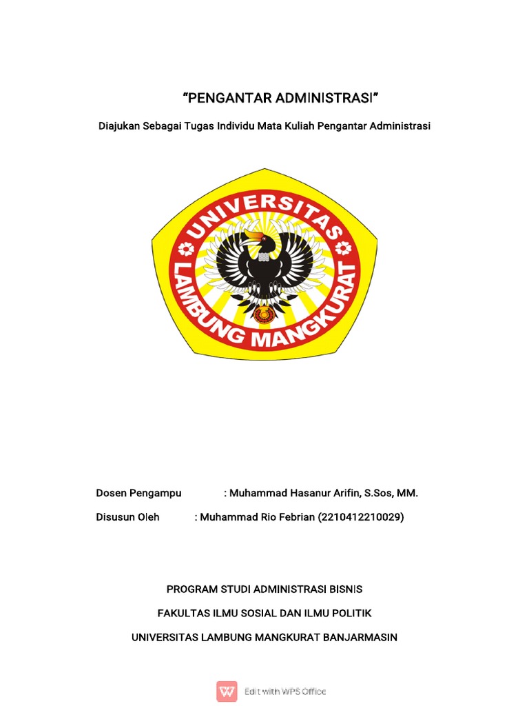 Pengantar Administrasi Individu Muhammad Rio Febrian | PDF