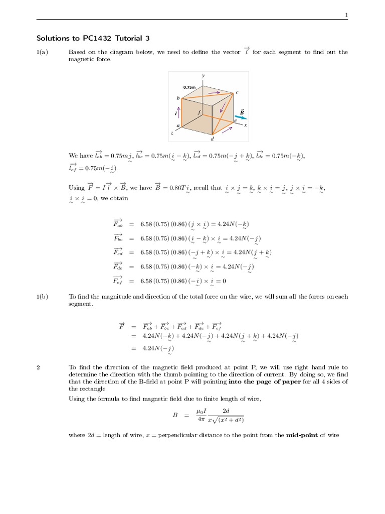PC1432 T3 Solutions | PDF | Electricity | Materials Science