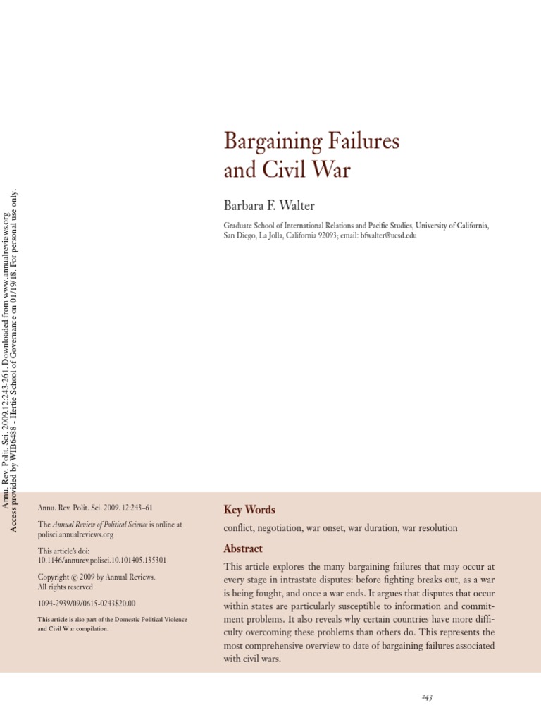 Bargaining Failures and Civil War | PDF | Civil War | Failed State