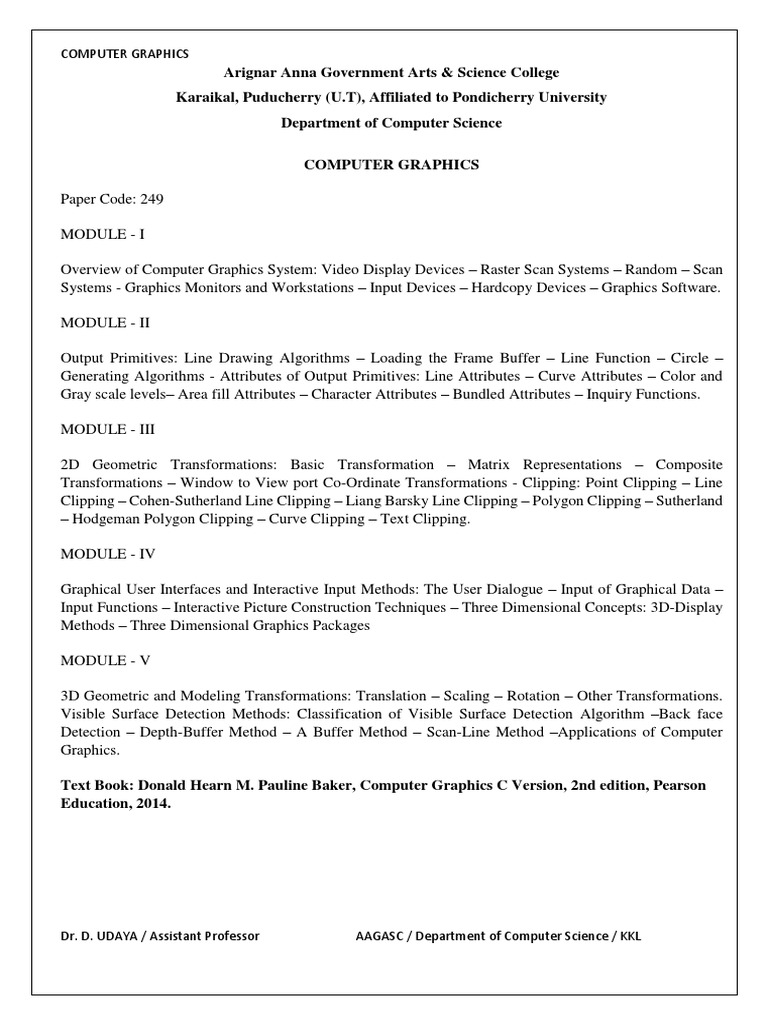 Computer Graphics | PDF | Computer Monitor | Printer (Computing)