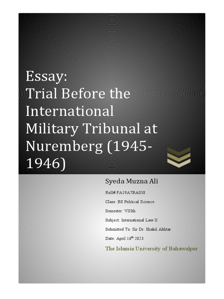 Nuremberg Trials: A Legal Milestone | PDF | Nuremberg Trials | War Crime