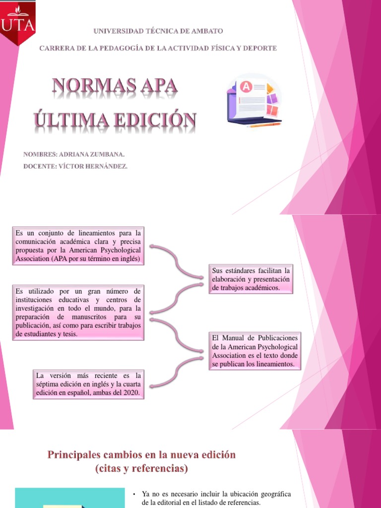 UTA (Metodología de La Investigación - Normas Apa, Última Edición) | PDF | Estilo apa