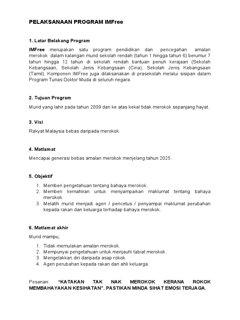 IMFRee Penangguhan Transisi Tahun 1 2023 | PDF