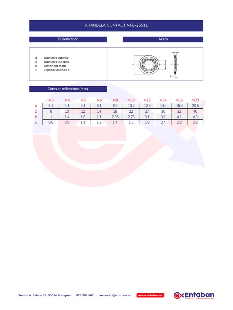 Arandela Contact Nfe-25511 | PDF