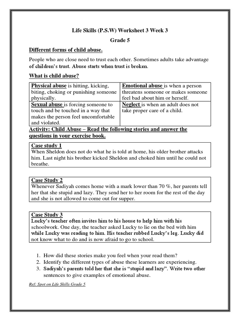 Ref: Spot On Life Skills Grade 5 | PDF