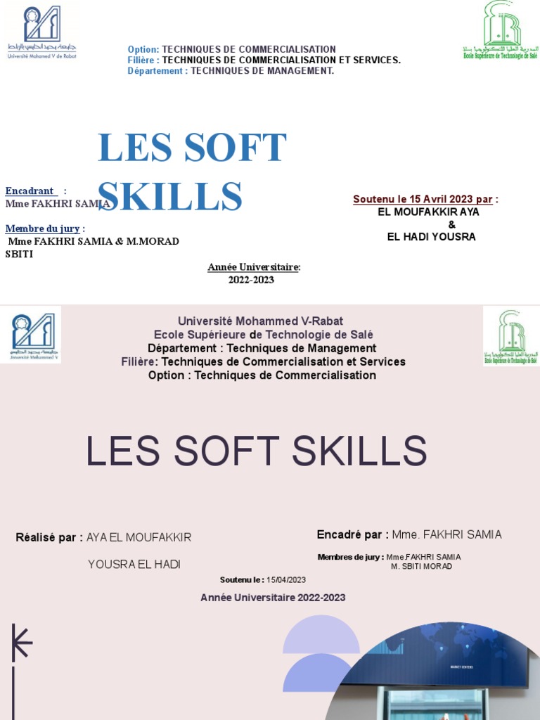 Les Soft Skills: Option: Filière: Département | PDF | Savoir-être ...