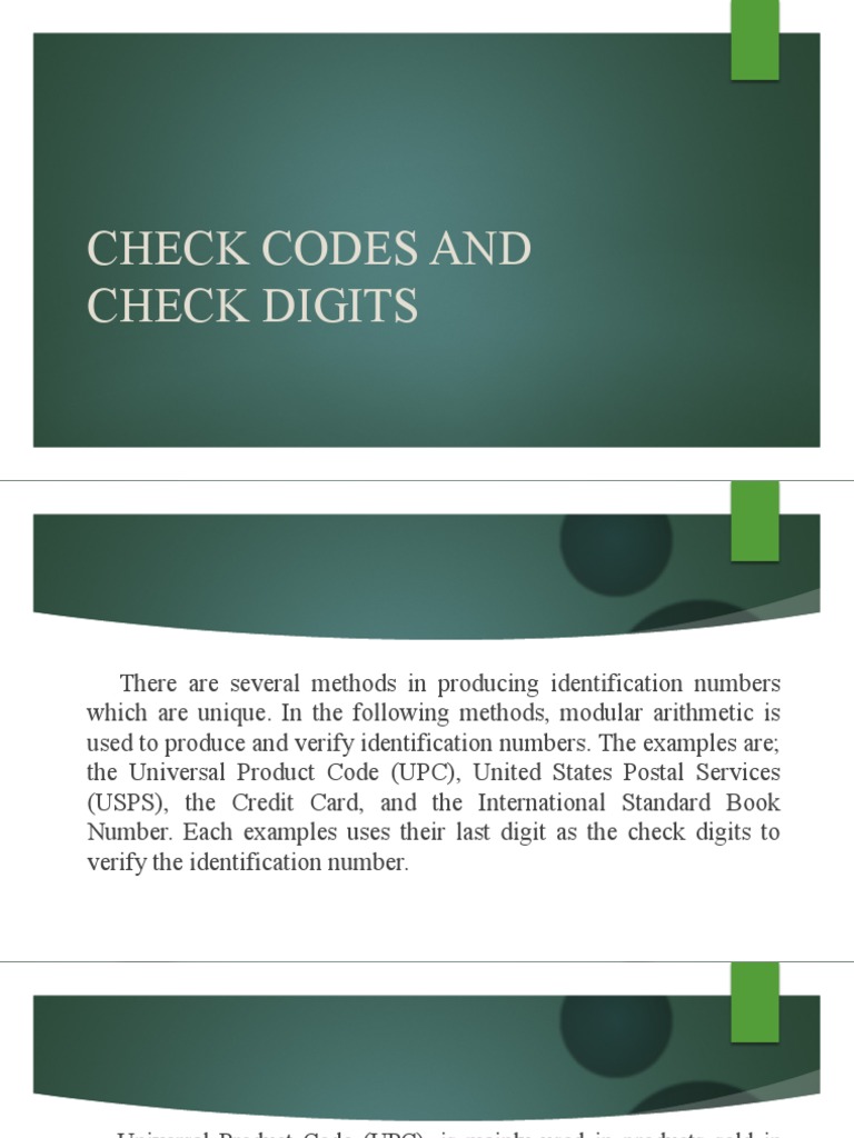 Check Codes and Check Digits-1-1 | PDF