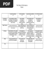 Dance Performance Rubric | PDF | Dances | Choreography