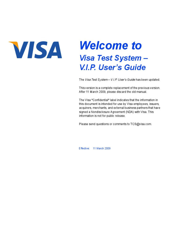 Welcome To: Visa Test System - V.I.P. User's Guide | PDF | Microsoft ...