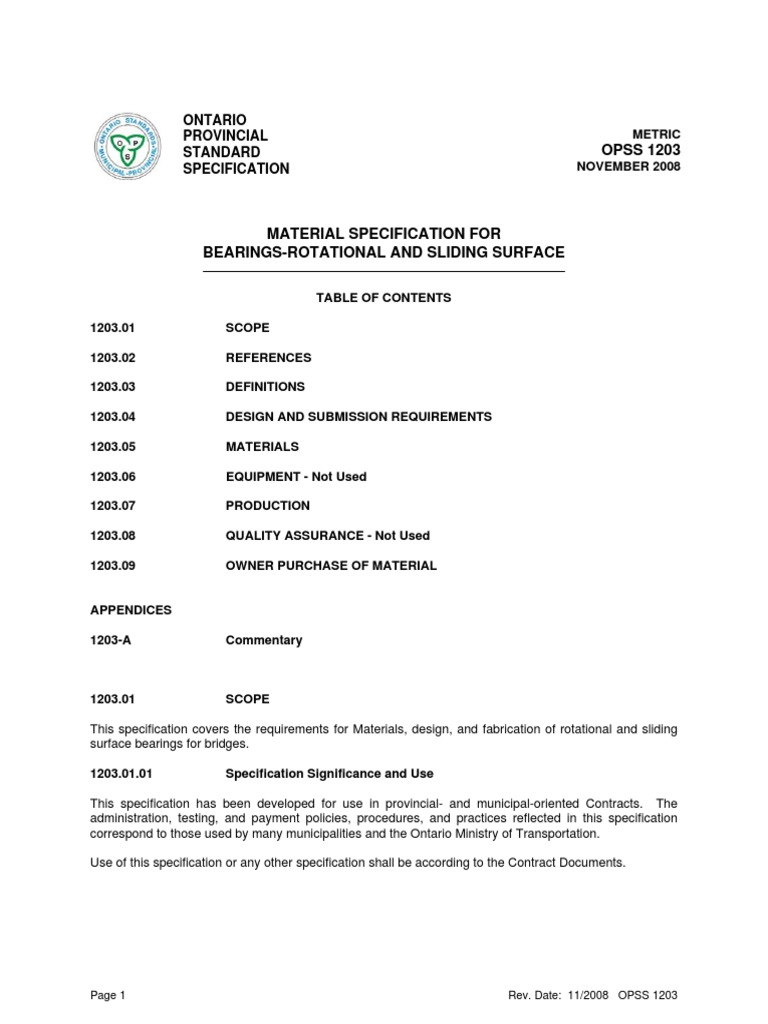 OPS Material Specification Sliding Surfaces | PDF | Bearing (Mechanical ...