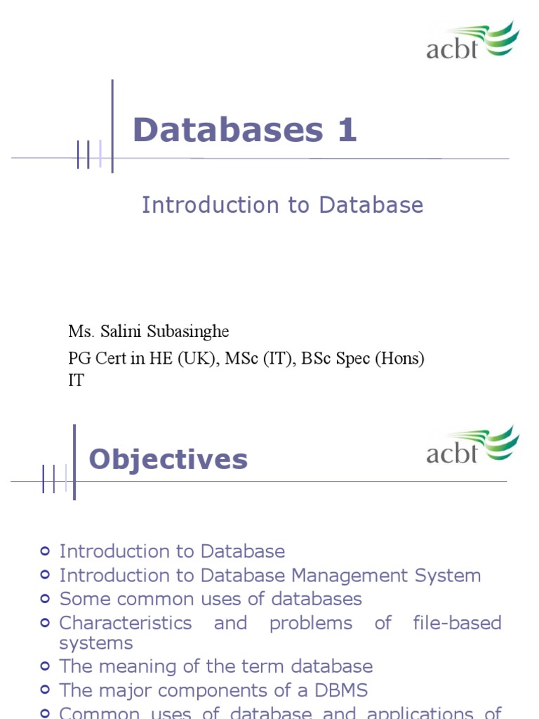 Lecture 04 Db Overview Pdf Databases Relational Model 6638