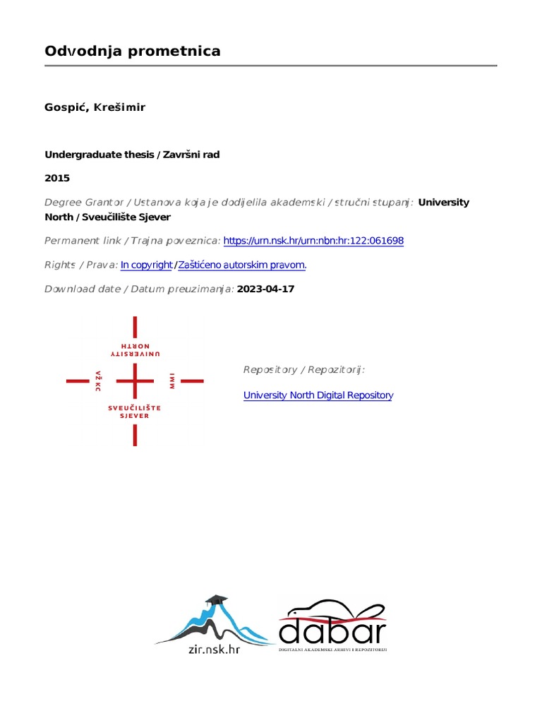 Odvodnja Prometnica: Gospić, Krešimir | PDF