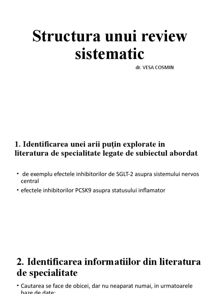 Structura Unui Review Sistematic | PDF