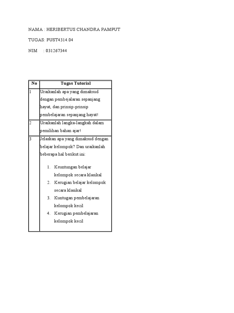 PEMBELAJARAN SEPANJANG HAYAT | PDF