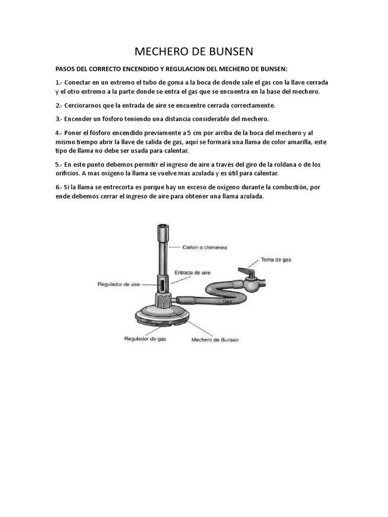 Uso Seguro del Mechero Bunsen | PDF