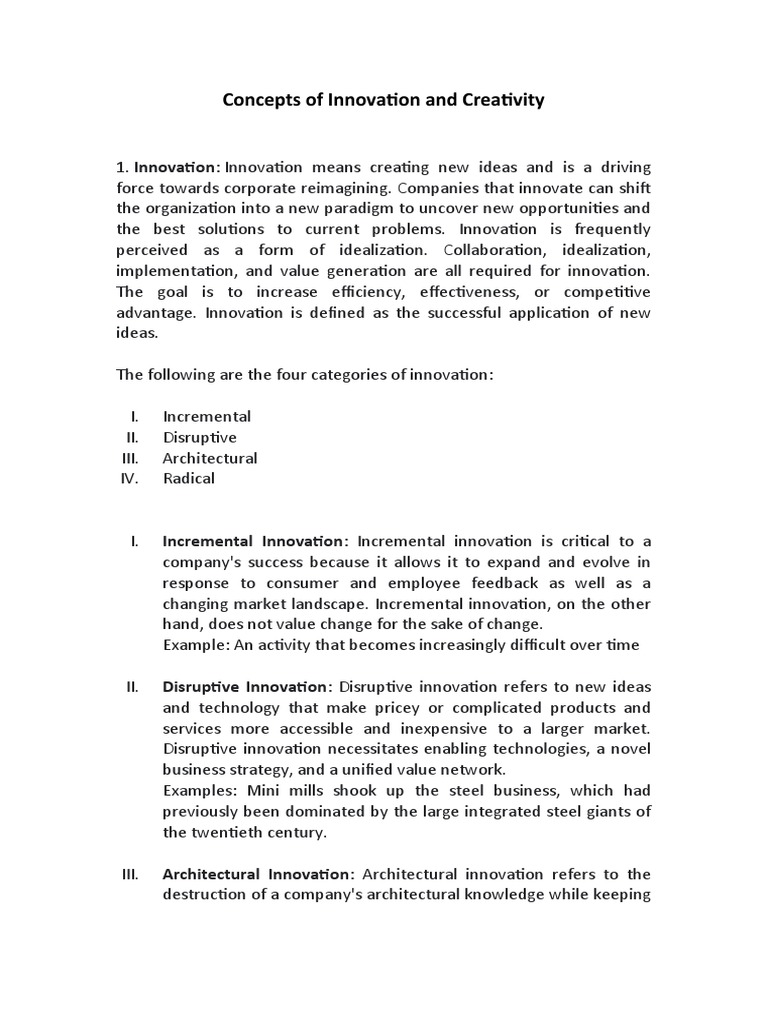 Assignment 5 - Innovation and Creativity | PDF | Innovation | Creativity