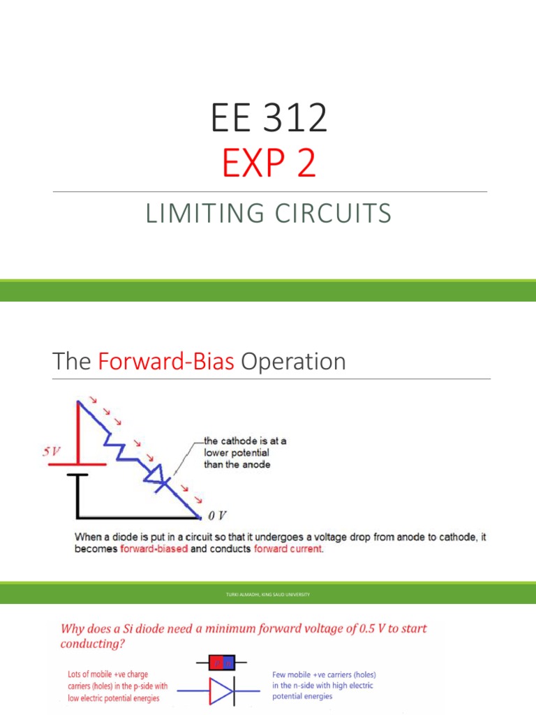 EE 312 - Exp2 - Slides - N | PDF | Diode | Electrical Network