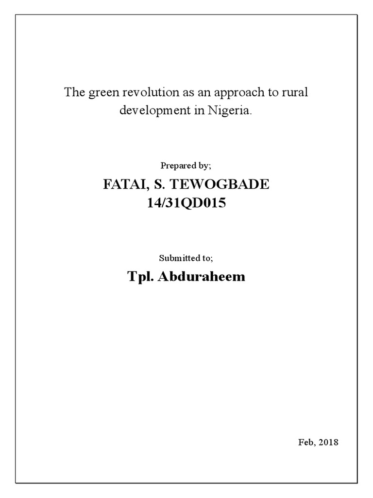 The Green Revolution Assignment | PDF
