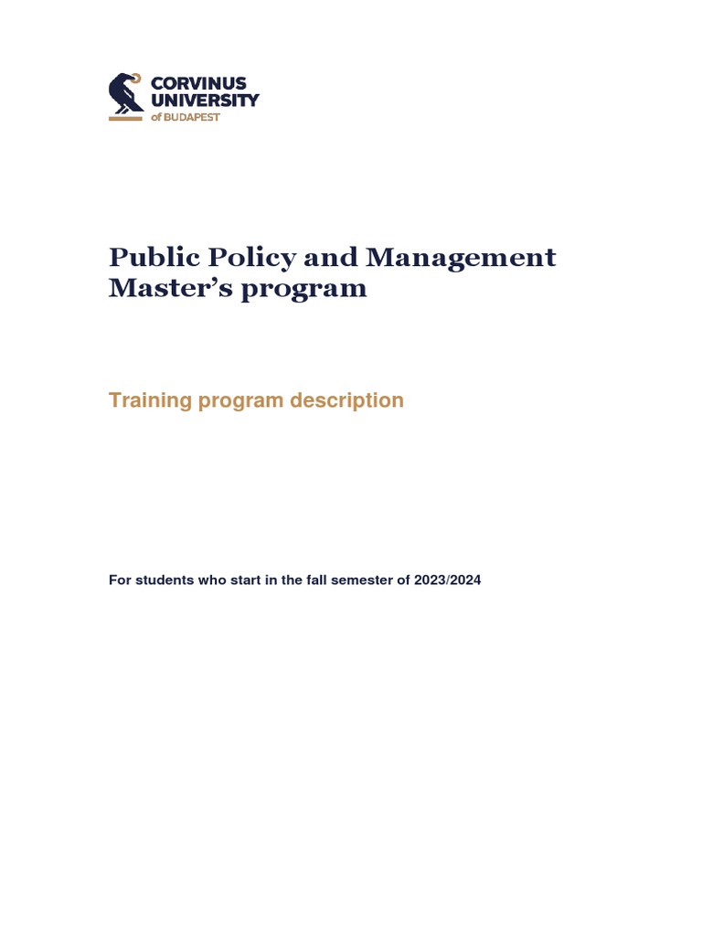 Public Policy and Management Masters Program 2023 24.af4 | PDF
