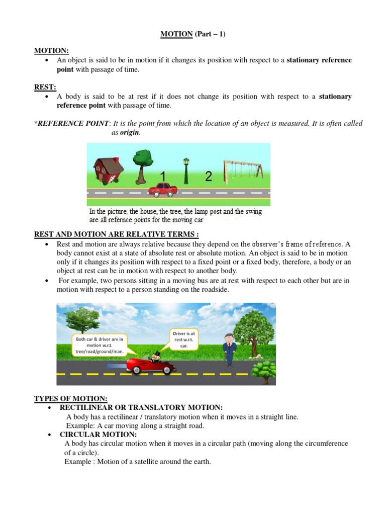 Understanding Motion: A Breakdown of Key Concepts Related to Rest, Types of Motion, Physical ...