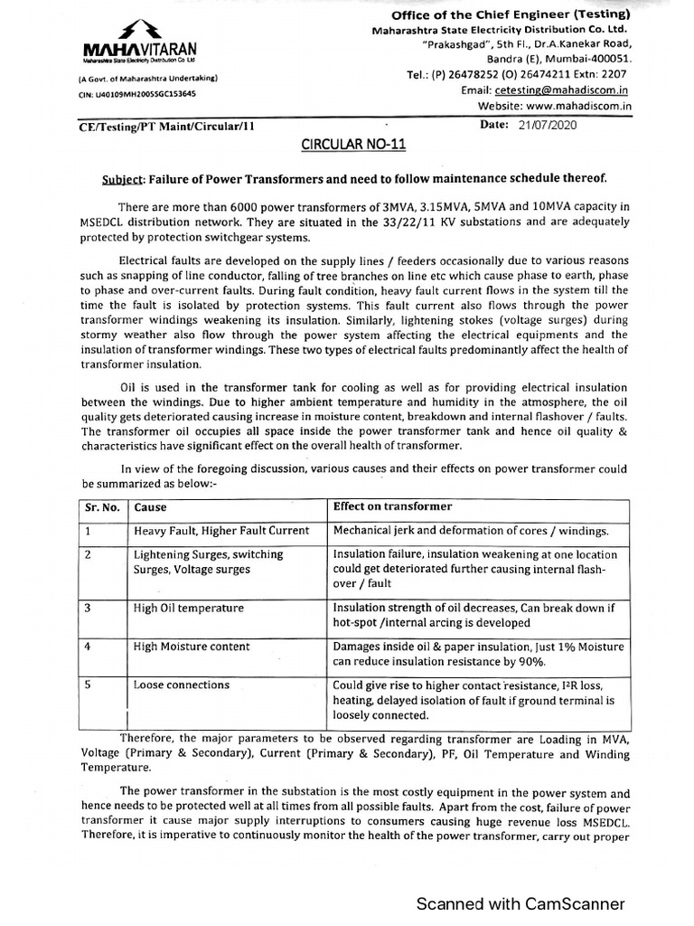 Mahavitaran: Circular No-Ll | PDF