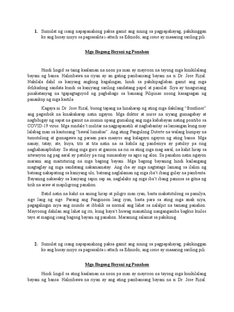 Bagong Bayani - Fil3 | PDF