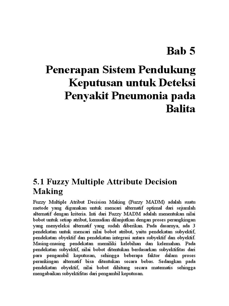 Penerapan Sistem Pendukung Keputusan Untuk Deteksi Penyakit Pneumonia Pada Balita | PDF