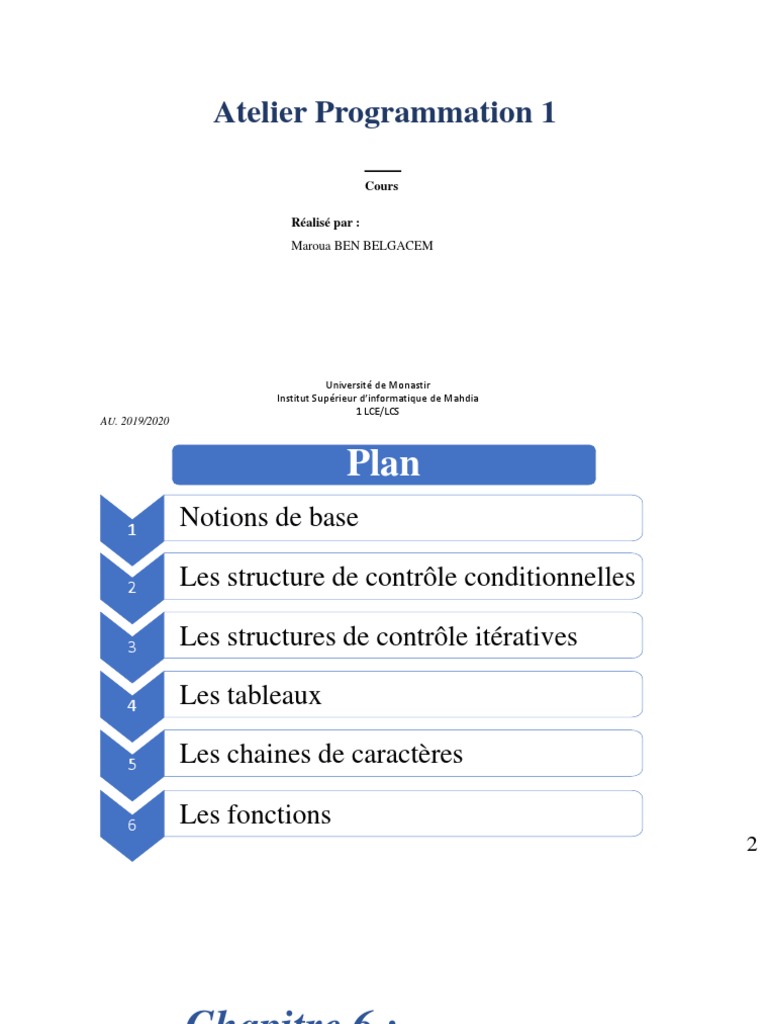Atelier Programmation 1: Cours | PDF | Pointeur (programmation ...