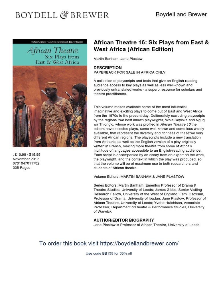African Theatre 16: Six Plays From East & West Africa (African Edition ...