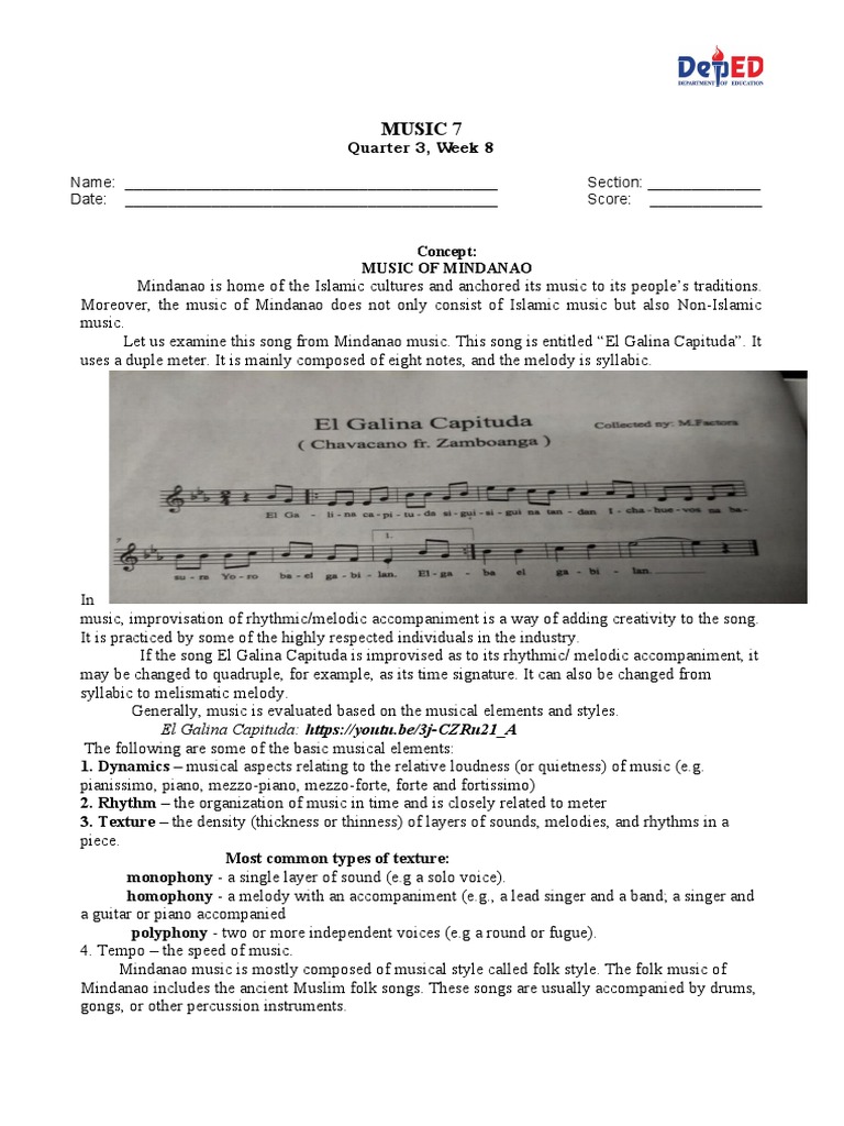 Music Q3 W2 JF | PDF | Songs | Musical Compositions