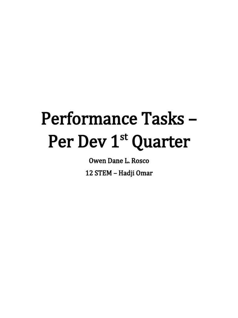 Performance Tasks Pdf Thought 