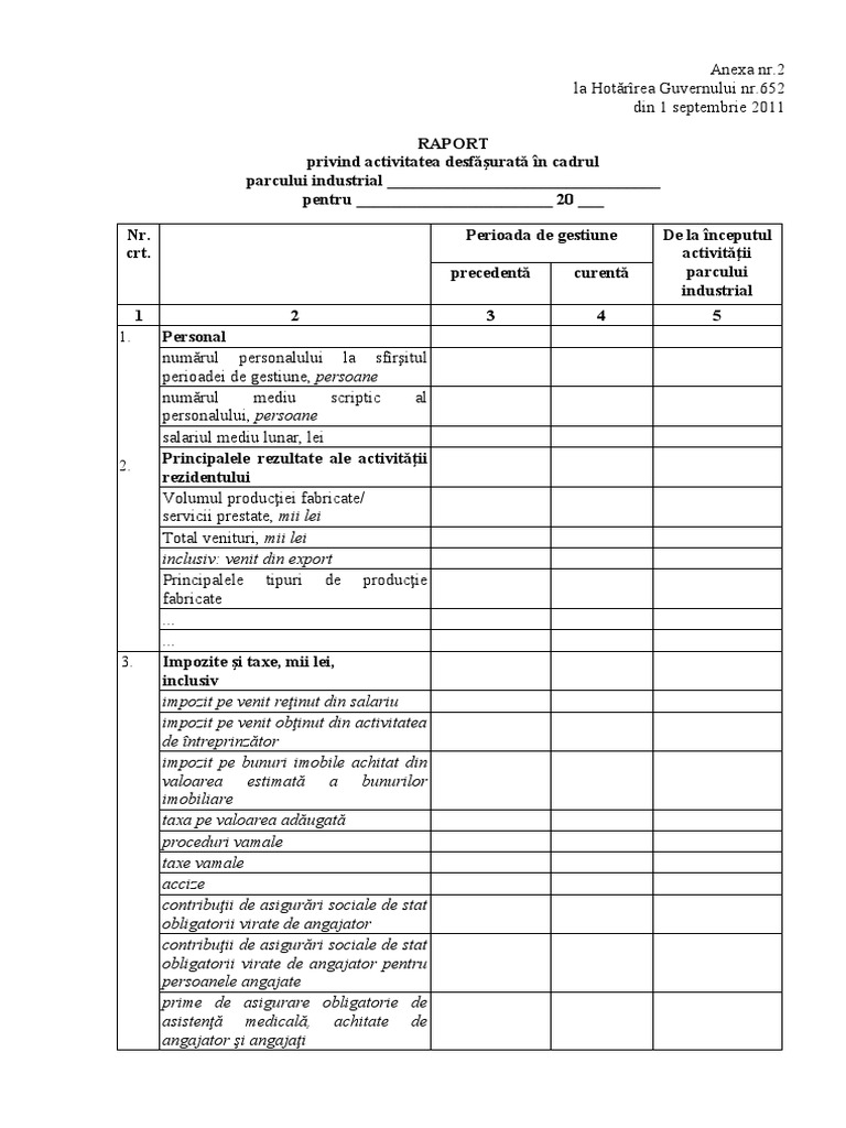 Raport Model | PDF