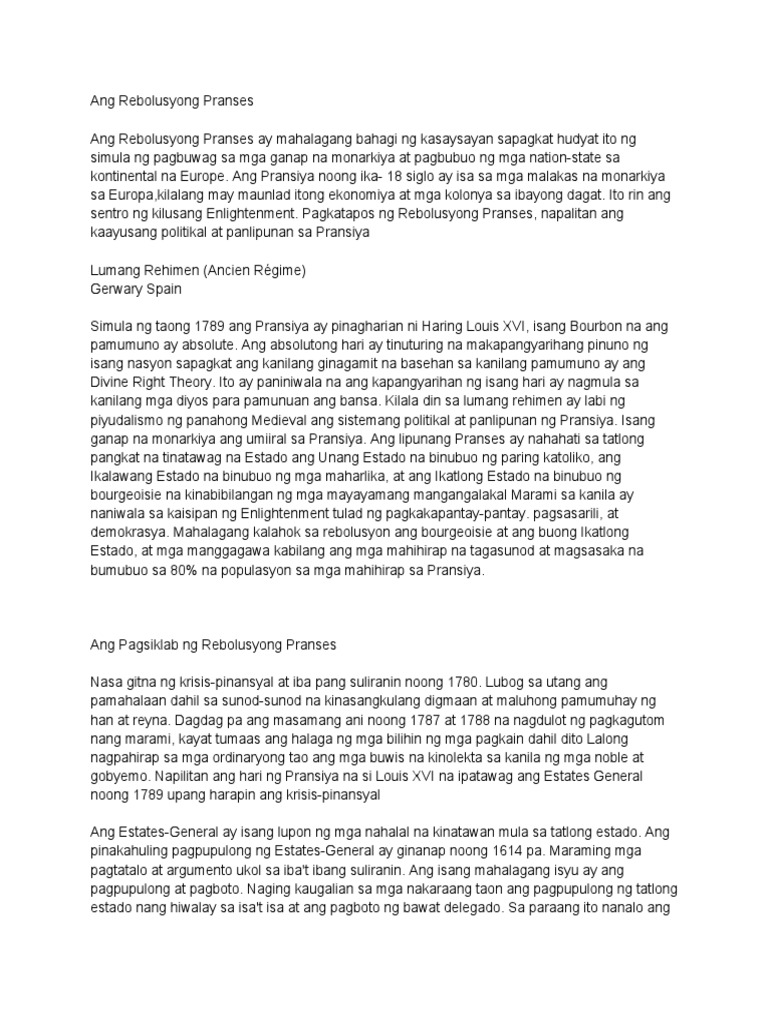 Ang Rebolusyong Pranses | PDF