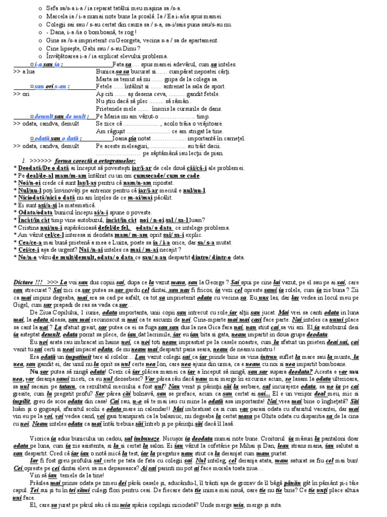Evaluare Nationala - Ortograme Clasa 2 | PDF