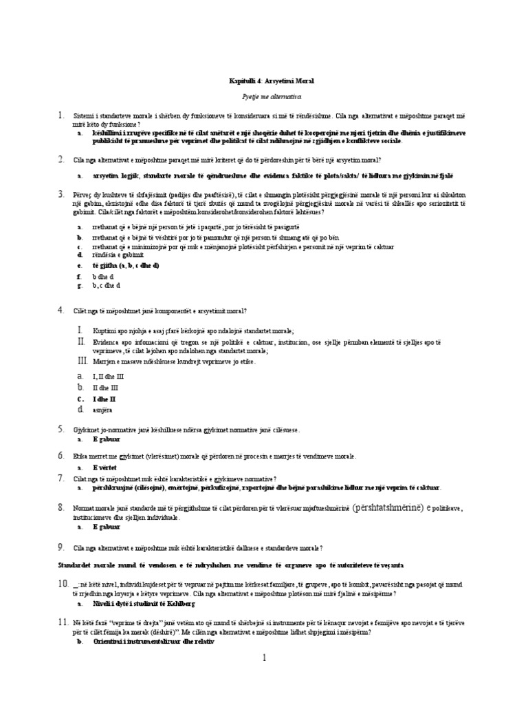 Çelësi I Përgjigjeve - Kapitulli 4 | PDF