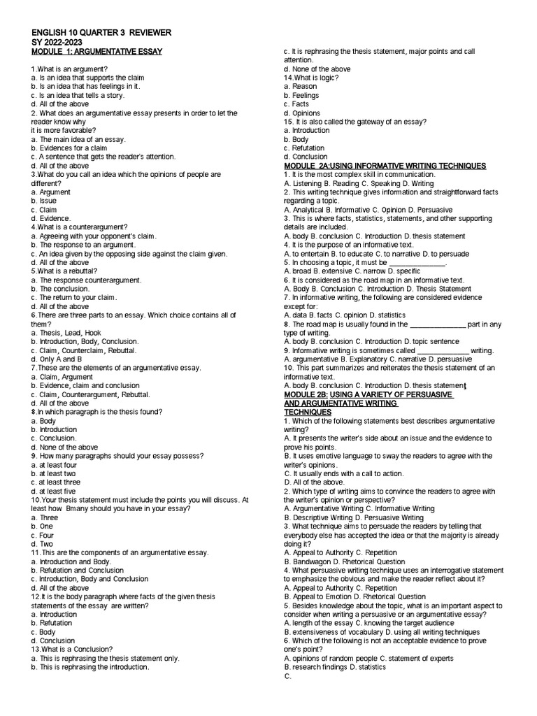 Eng 10 Q3 Reviewer | PDF