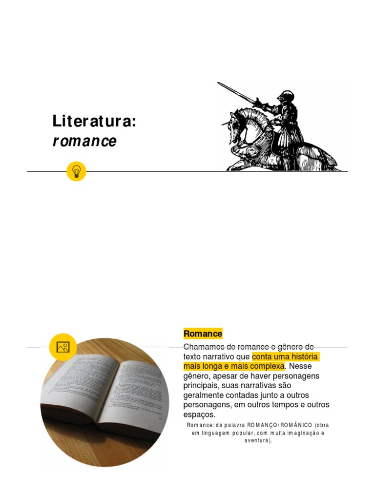 Elementos da narrativa em romances: enredo, personagens, tempo, espaço ...