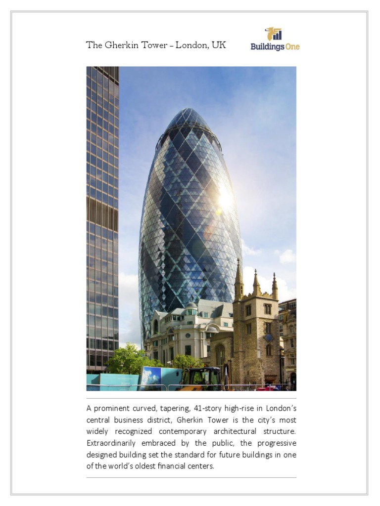 London's Iconic Gherkin Tower - 41-Story Landmark | PDF | Buildings And ...