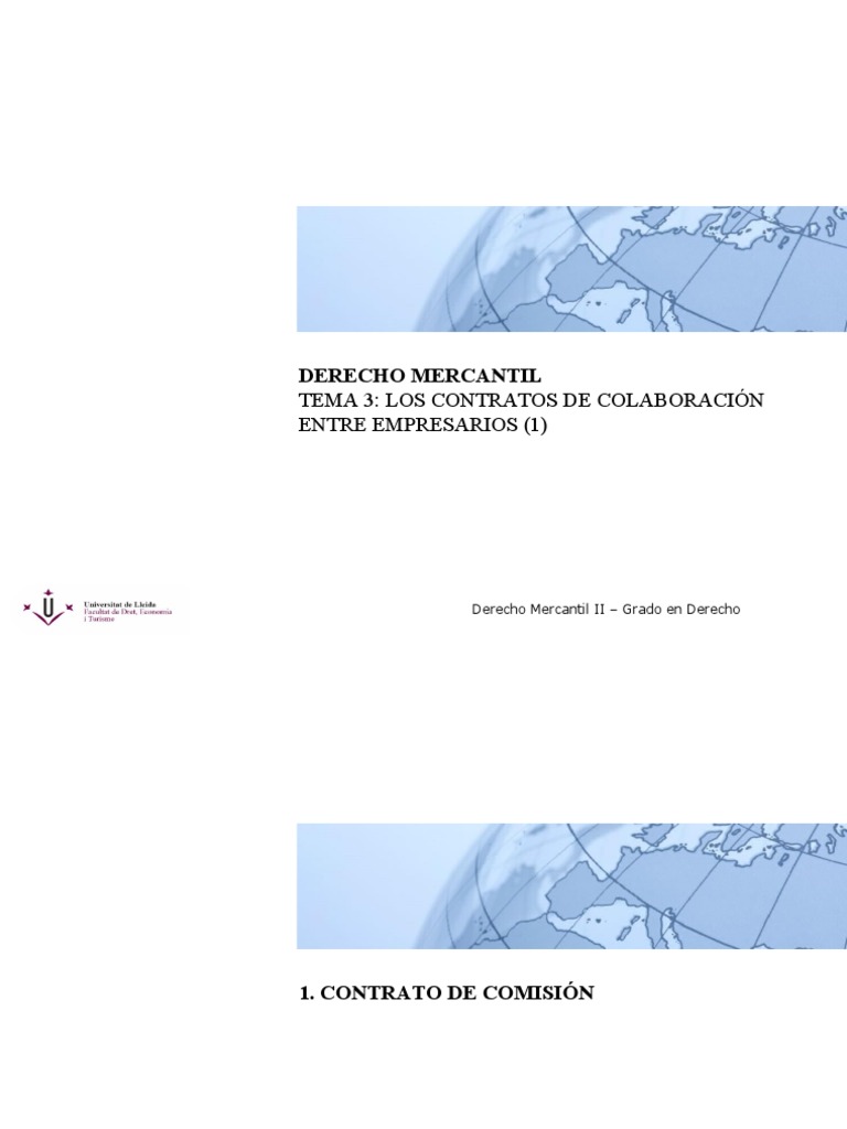 Tema 3 - C.Colaboración - Comisión | PDF | Business | Ley de obligaciones