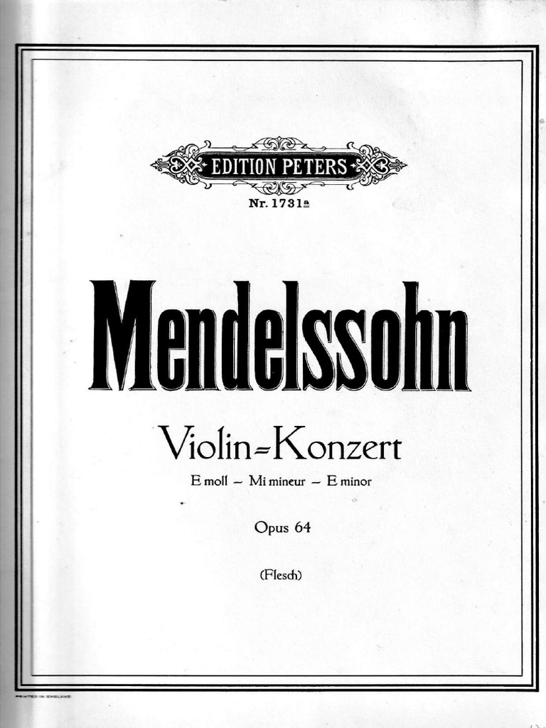 IMSLP567179-PMLP4931-Mendelssohn Violin Concerto Ed. Flesch - Violin Part Compressed | PDF ...