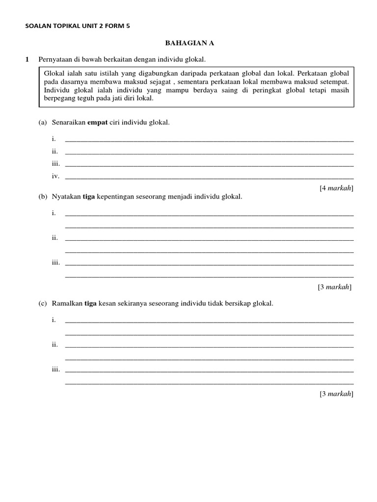 Soalan Topikal Unit 2 Form 5 Pdf