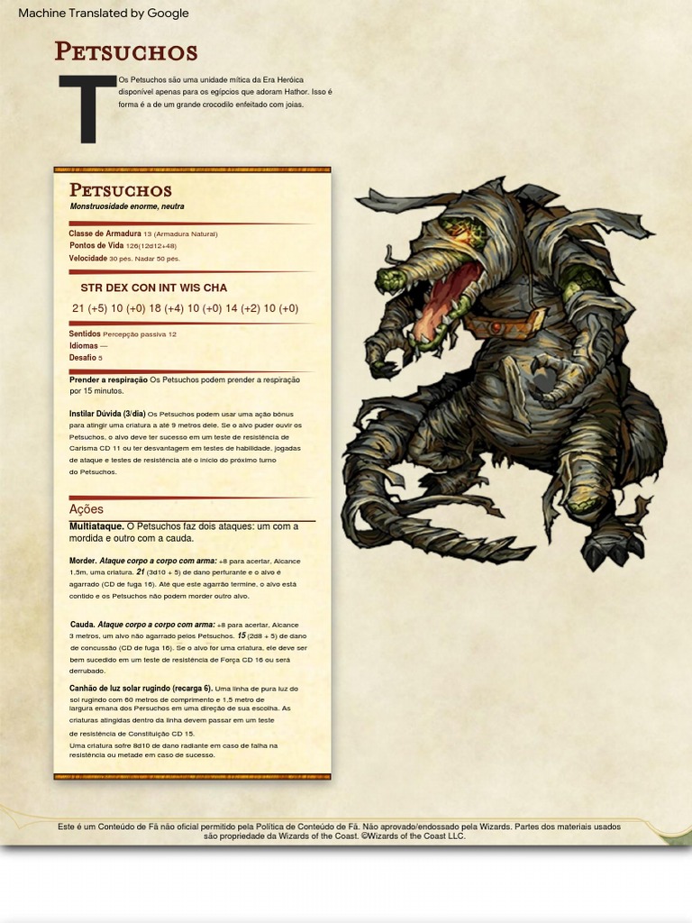 Petsuchos _ GM Binder | PDF