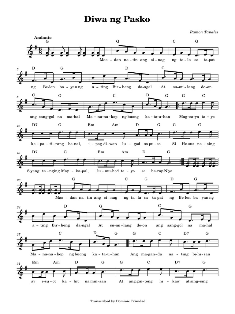 Diwa NG Pasko (Tapales-Simplified) | PDF
