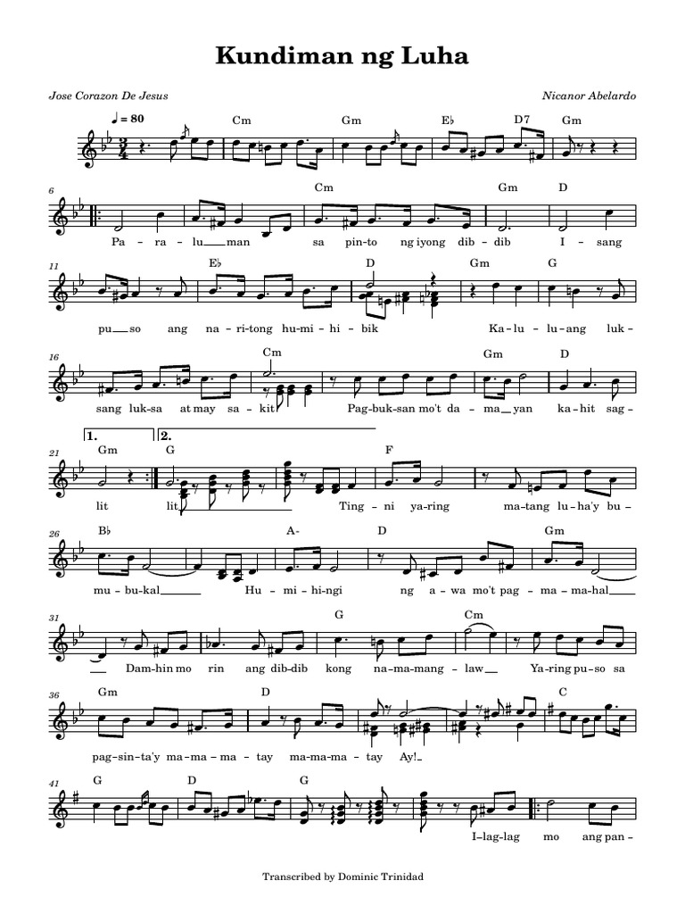 Kundiman NG Luha (Simplified-Abelardo) | PDF