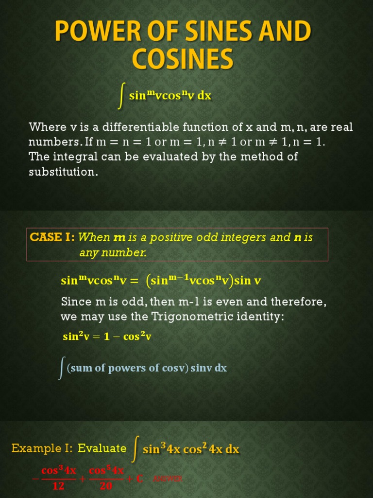 Power of Sines and Cosines | PDF | Trigonometric Functions | Elementary Mathematics