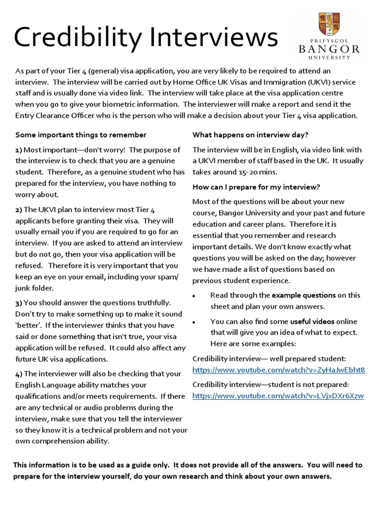 UK Credibility INTERVIEW QUESTIONS | PDF | Cost Of Living | Travel Visa